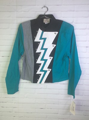 VTG 1849 Authentic Ranchwear Color Block Cropped Rodeo Western Top ...