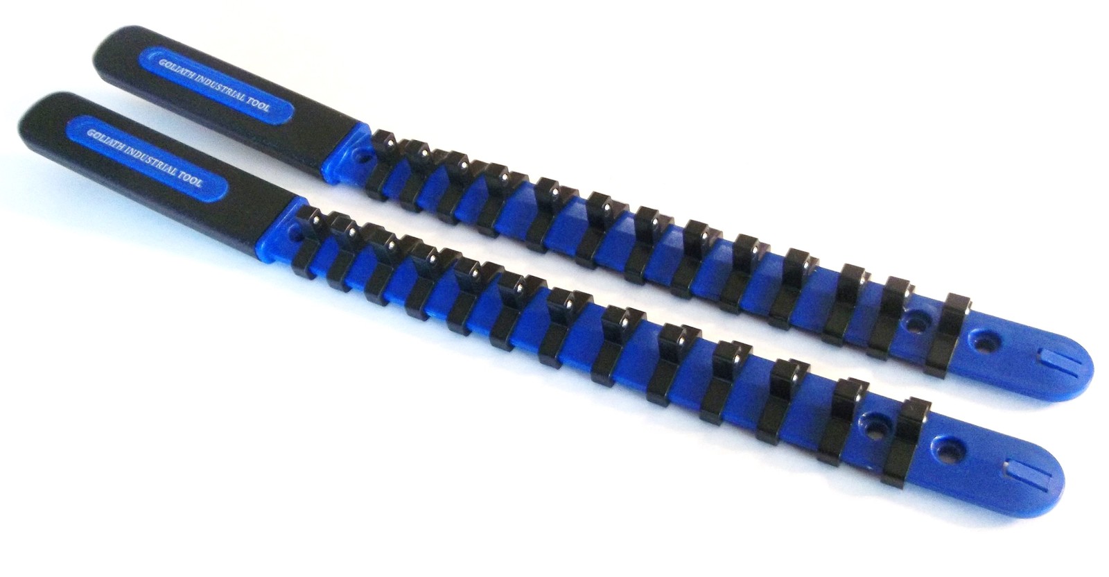 5 Goliath Industrial 1/4" ABS Plastic Socket Rail Holder Organizer Blue ...