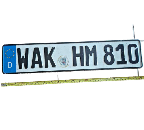 GENUINE VINTAGE GERMAN LICENSE PLATES Deutschland EUROPE CAR NO.WAK-HM ...