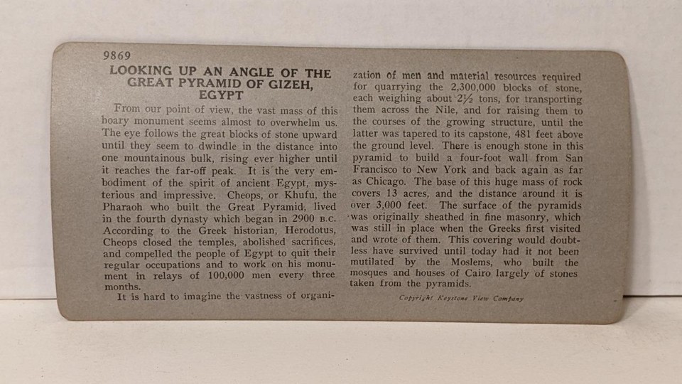 a355, Keystone SV, Ascending the Great Pyramid, Egypt; T473-9869T, 1930 ...