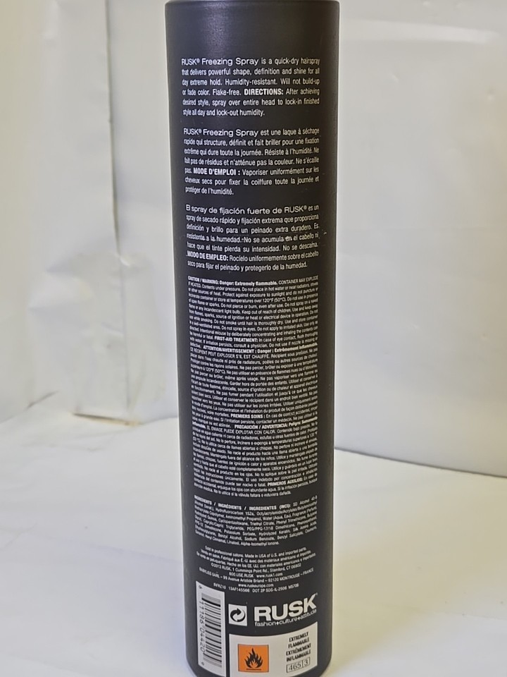 Rusk Freezing Spray,Humidity Resistant Hairspray, 10 Oz, Extreme Hold ...