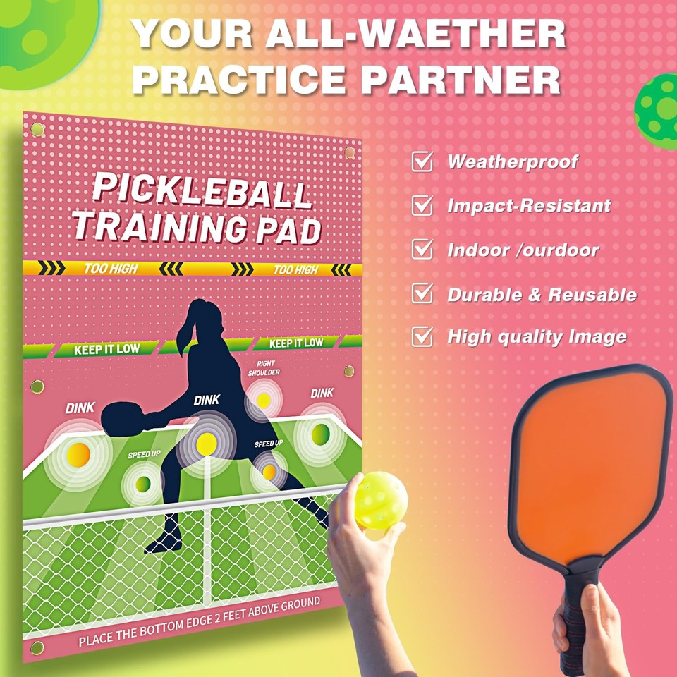 Dink Master Pickleball Practice Pad, Reusable Pickleball Training Pad ...
