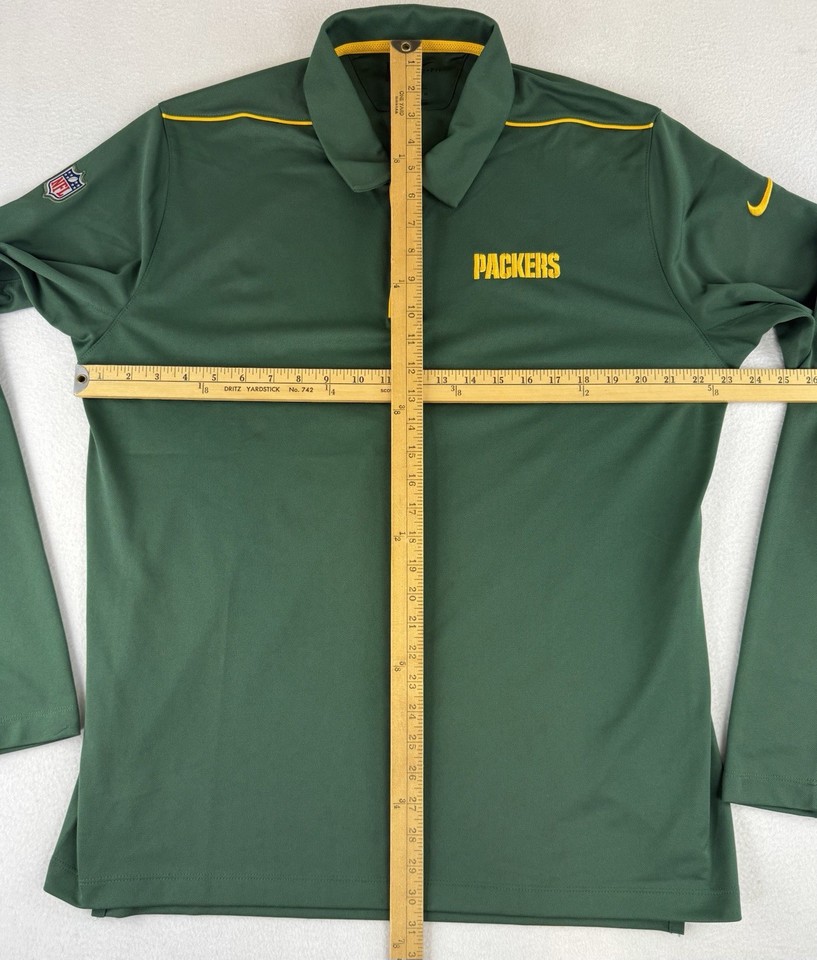 Green Bay Packers Nike Dri-Fit On Field Shirt Men’s XL Polo Long Sleeve ...