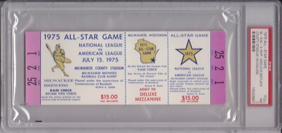 1975 Baseball All - Star Game Full Ticket PSA NM - 7 Highest Grade | eBay