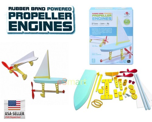 Rubber Band Powered Propeller Engines Kit Science DIY Puzzle Assembly ...