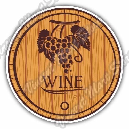 Oak Wine Barrel Alcohol Drinking Gift Idea Car Bumper Vinyl Sticker ...