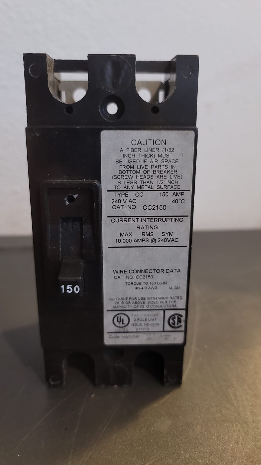 Cutler Hammer Cc2150 2P 150A 240V | eBay