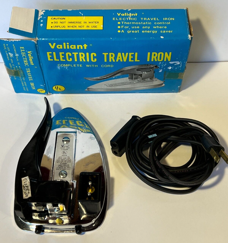 Vintage Valiant ELECTRIC TRAVEL IRON Folding Handle 15-2319 | eBay