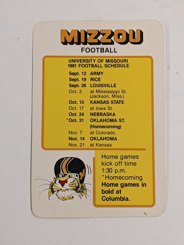 1981 MIZZOU TIGERS FOOTBALL POCKET SCHEDULE BUSCH BEER | eBay