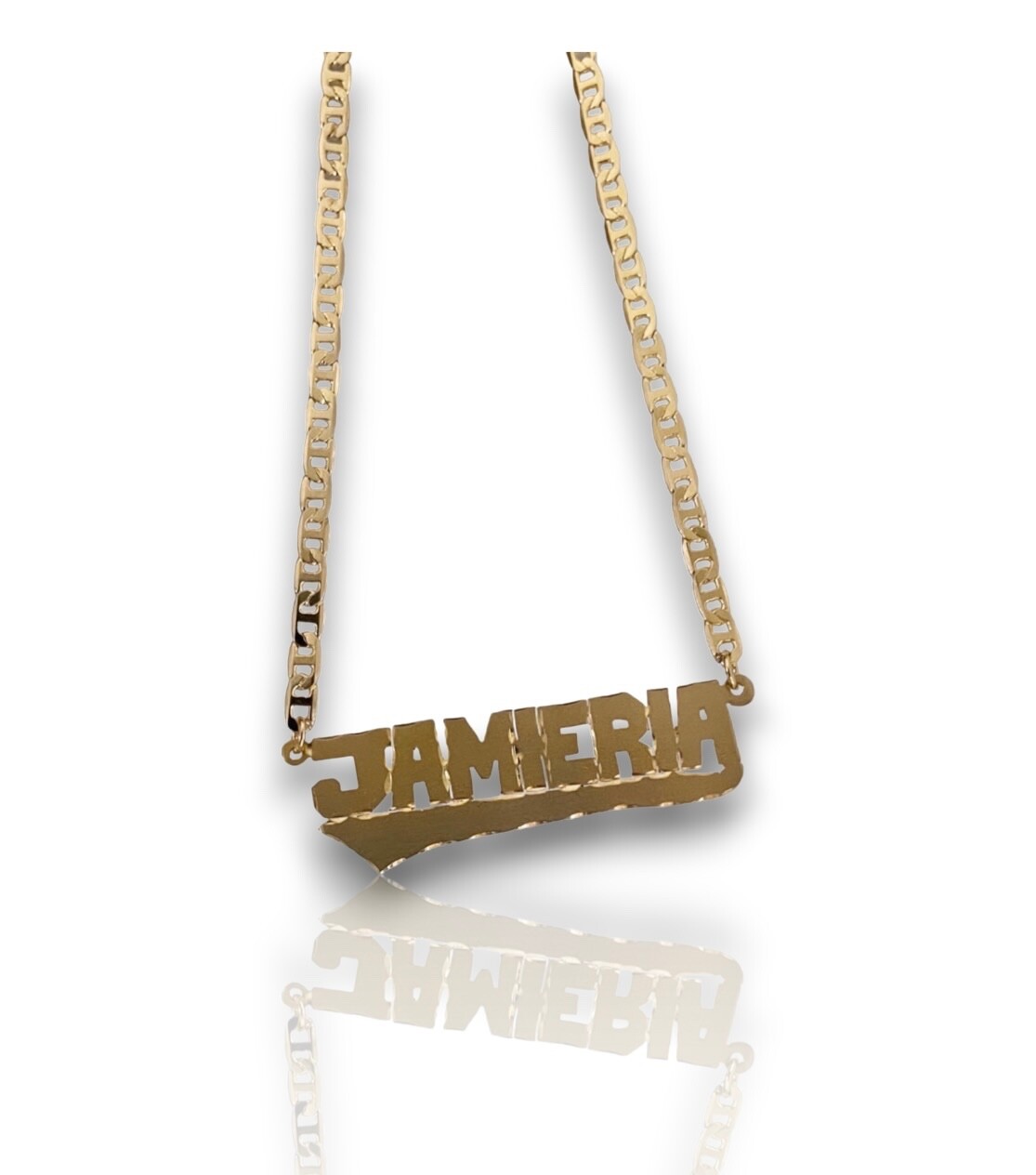 PERSONALIZED 14K GOLD PLATED NAME PLATE CHAIN NECKLACE * CHOOSE ANY ...