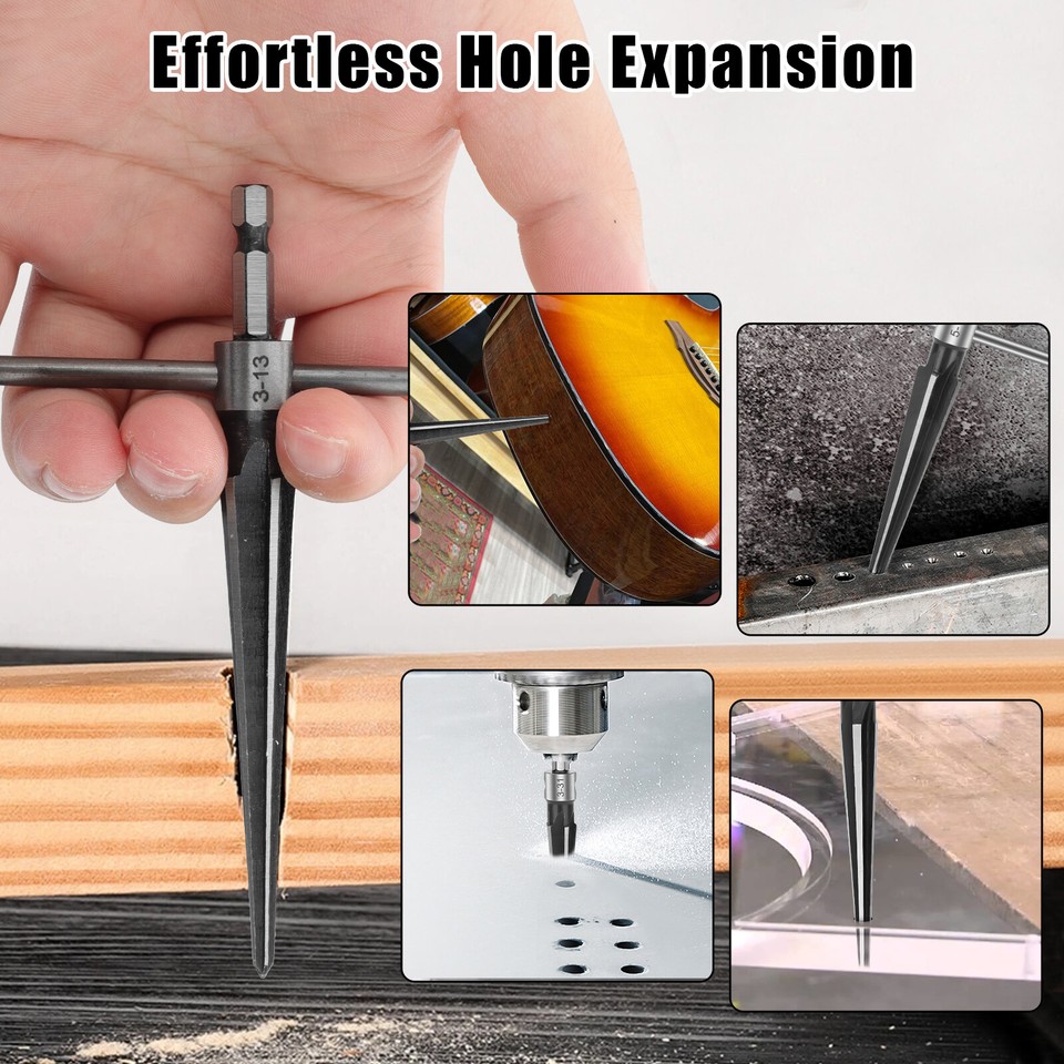 2Pcs T Handle Taper Reamer Tool Set 6 Fluted Chamfer Reaming 1/4 Inch ...