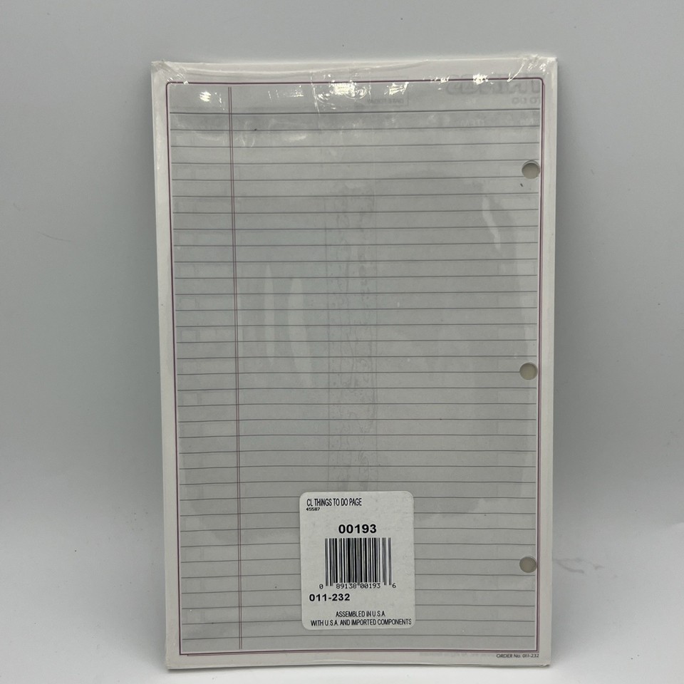 Day Runner Daily Calendar Pages Non-Dated No. 01193 PN 011-232 | eBay