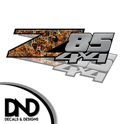 Z85 4x4 Decals 2 Pk Sticker for Chevy Silverado Sierra truck Blaze Buck ...