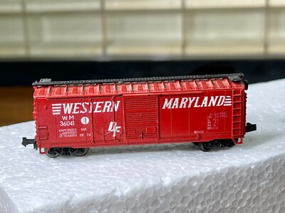 Vintage N Scale Train Car Atlas Western Maryland Red Box Car | eBay