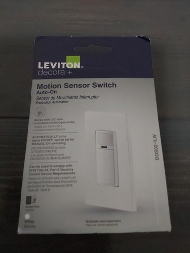 Leviton Decora Motion Auto-On Sensor Light Switch NEW 2-Amp DOS02-1LW L ...