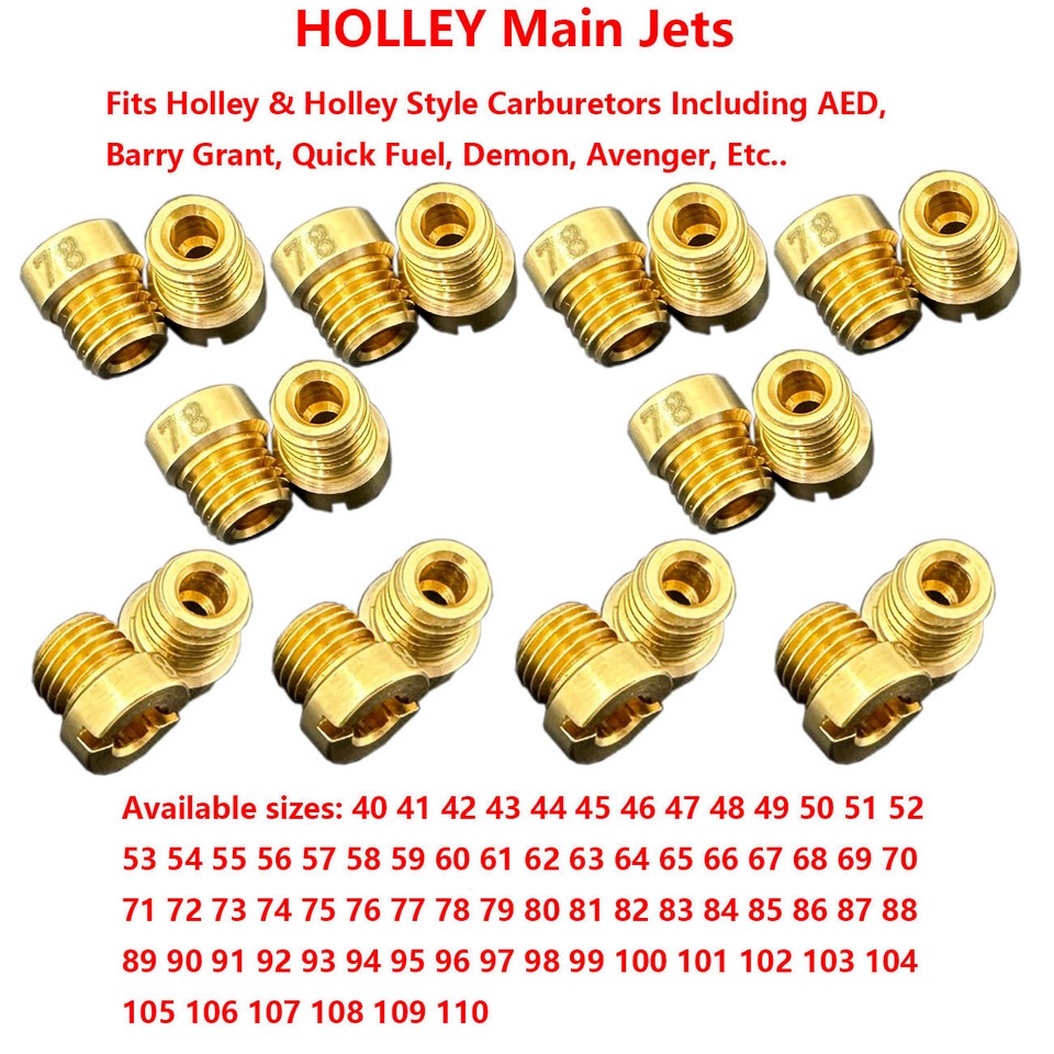 Holley Carb Carburetor Gas Main Jets Kit 40-110 1/4-32 | 20 Pack ...