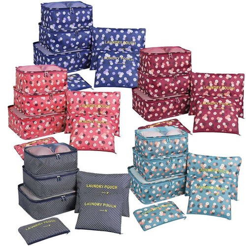 6pcs Foldable Packing Cubes Set Travel Storage Bags Suitcase Luggage ...