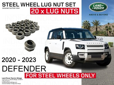 COMPLETE STEEL WHEEL LUG NUTS KIT DEFENDER FACTORY OEM STEEL (20 LUG ...