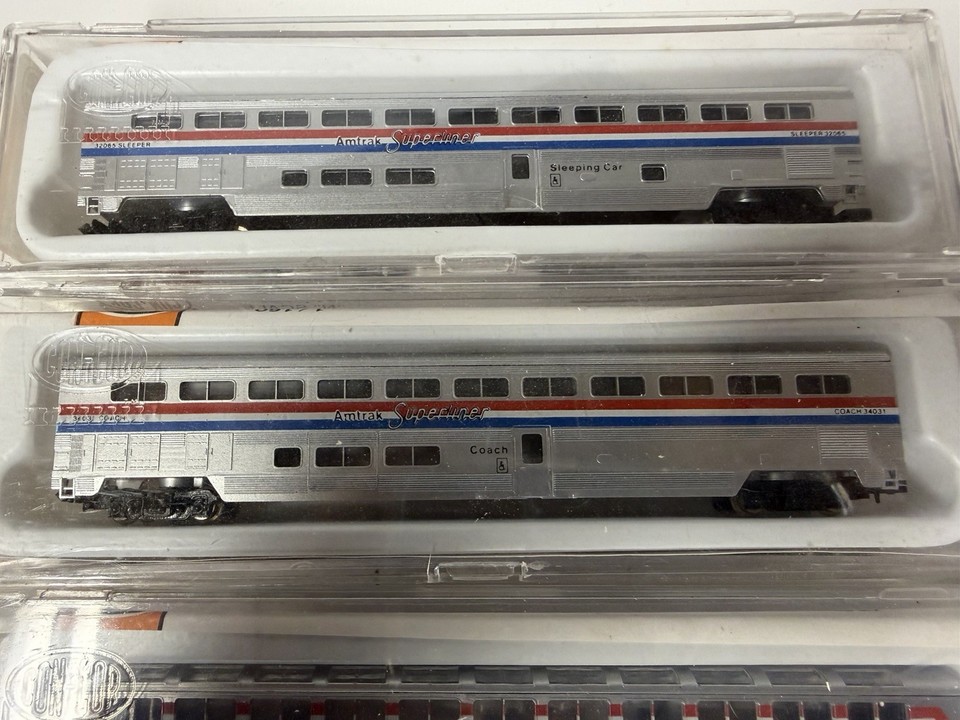 Lot Of 5 N Scale Con For Amtrak Superliner Passenger Cars In Cases | eBay