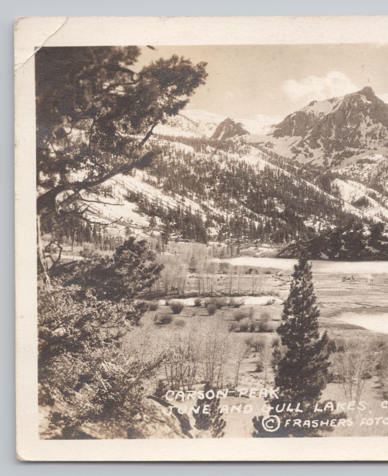RPPC Carson Peak, June, Gull Lake, Sierra Mountains California Postcard ...