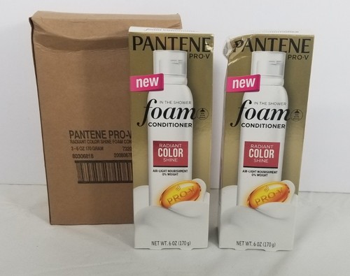 3 NEW Pantene Pro V In The Shower Foam Hair Conditioner Radiant Color ...