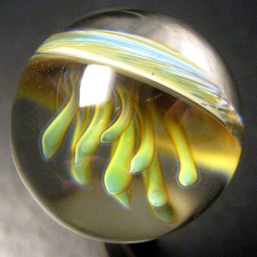 Glass Marble - .86" handmade contemporary art lampwork decor sculpture ...