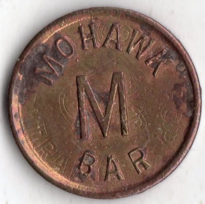 ST. PAUL MINNESOTA MOHAWK BAR TOKEN OVER TOKEN MERCHANT GOOD FOR TRADE ...