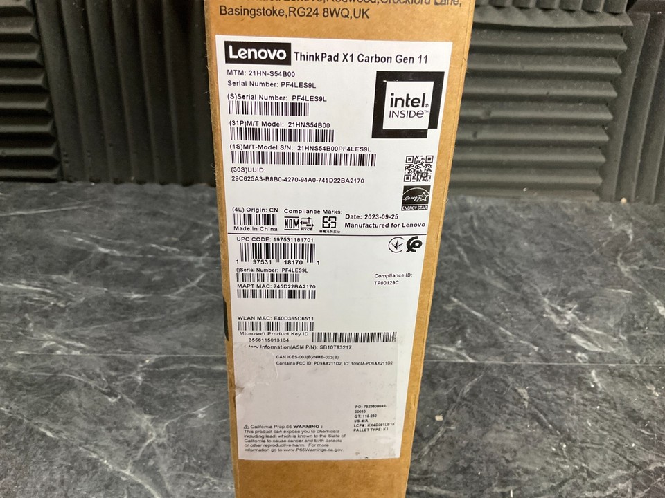 Lenovo ThinkPad X1 Carbon Gen11 i7-1365U 16GB WiFi6E 14WU Win11Pro ...