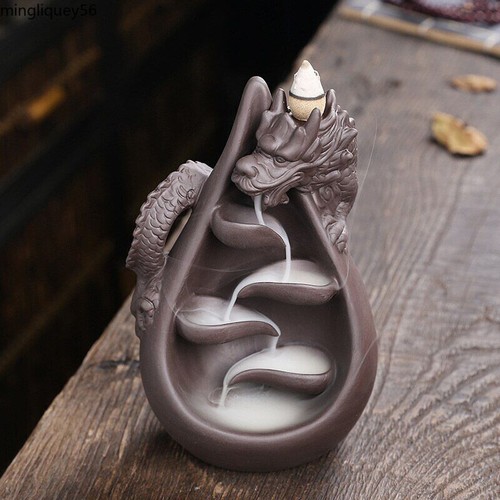 Relief Dragon Incense Burner Cones Waterfall Backflow Incense Holde ...