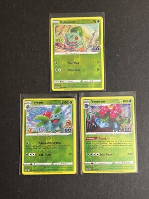 Bulbasaur Ivysaur Venusaur Pokemon Go Card 2022 Evolution Line Reverse ...
