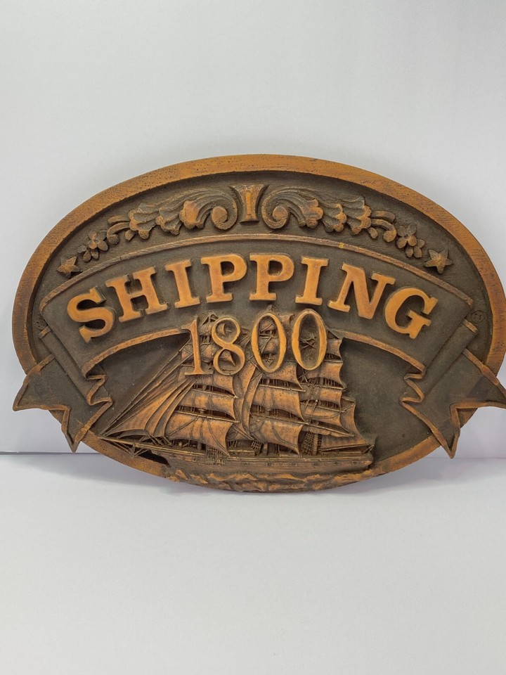 Vintage "Shipping 1800" Nautical Presswood Sign – Maritime Nautical ...