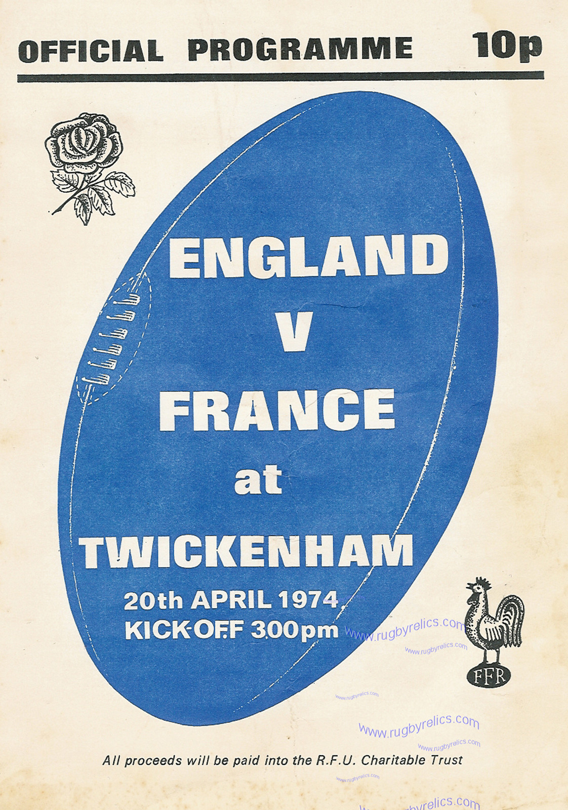 ENGLAND v FRANCE RUGBY PROGRAMMES 1947-1988 MOST YEARS AVAILABLE GOOD+ ...