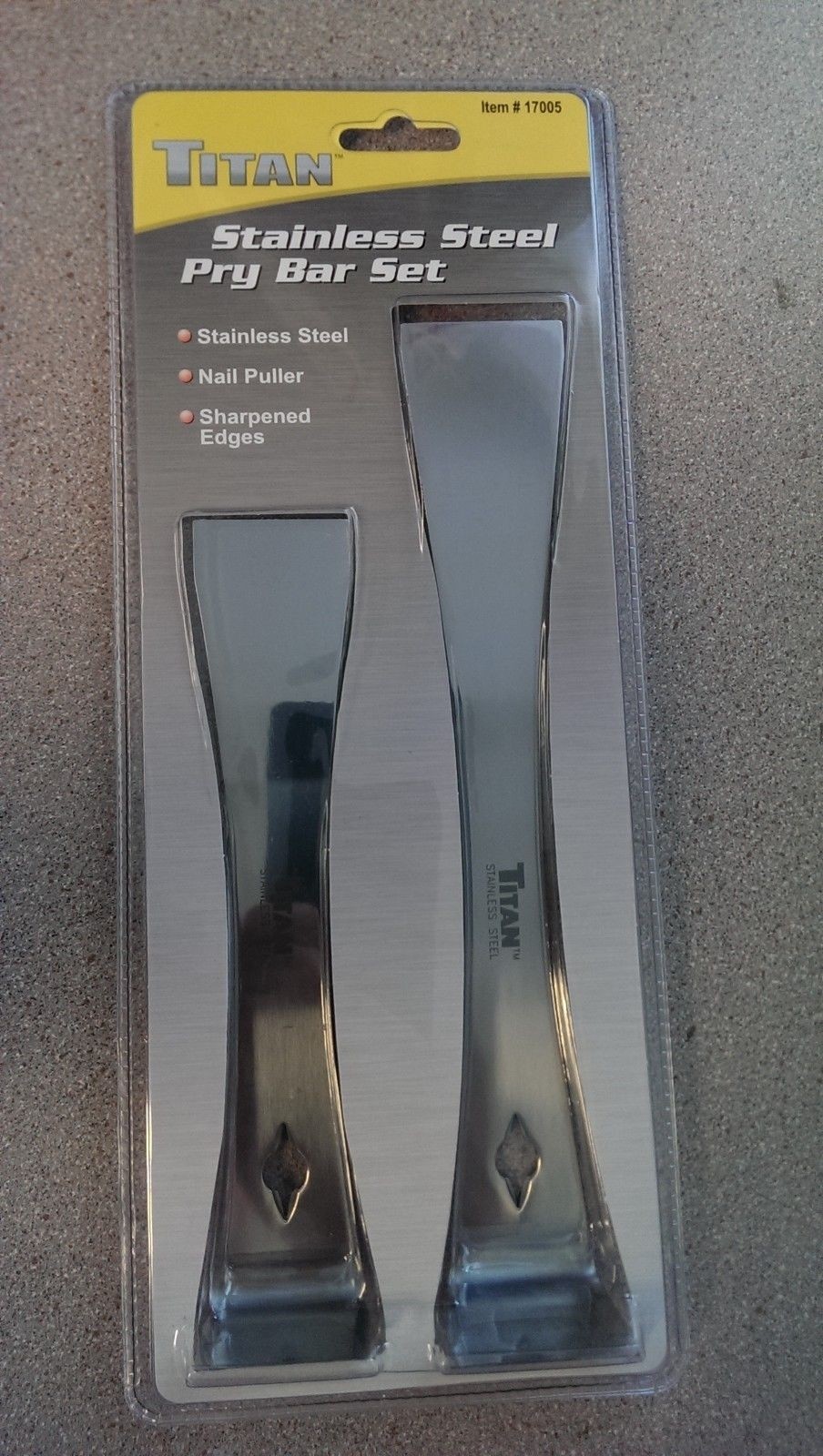 TITAN 17005 2 PIECE STAINLESS PRY BAR & SCRAPER SET | eBay