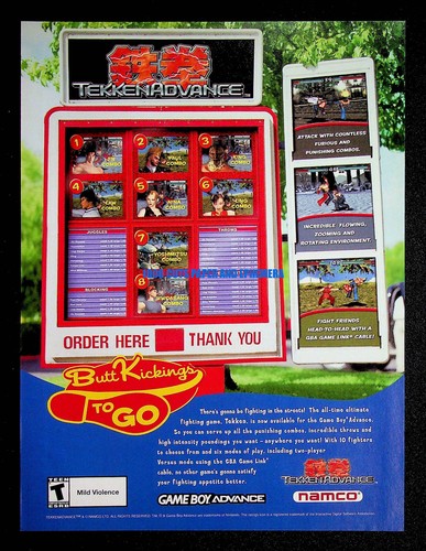 Tekken Game Boy Advance Namco 2002 Trade Print Magazine Ad Poster ...