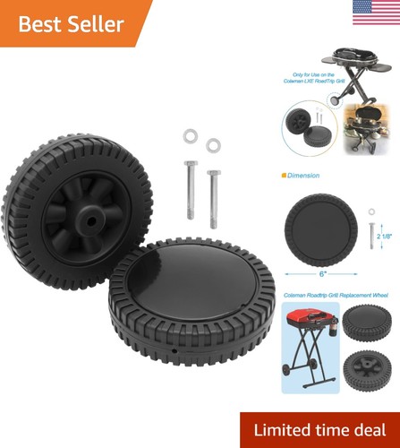Durable 6-Inch Replacement Wheels for Coleman LXE Roadtrip Grill - 2 ...