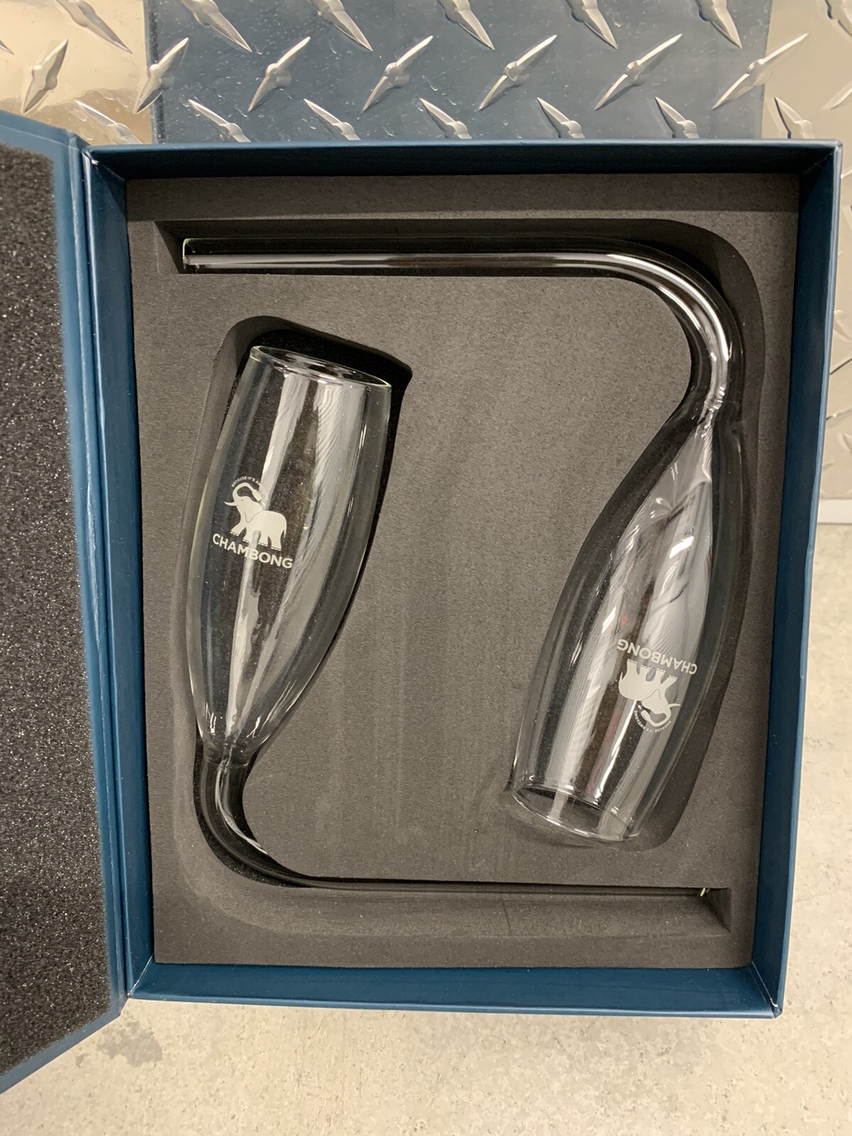 Chambong Glassware for Rapid Champagne Consumption Set of 2 Glasses ...