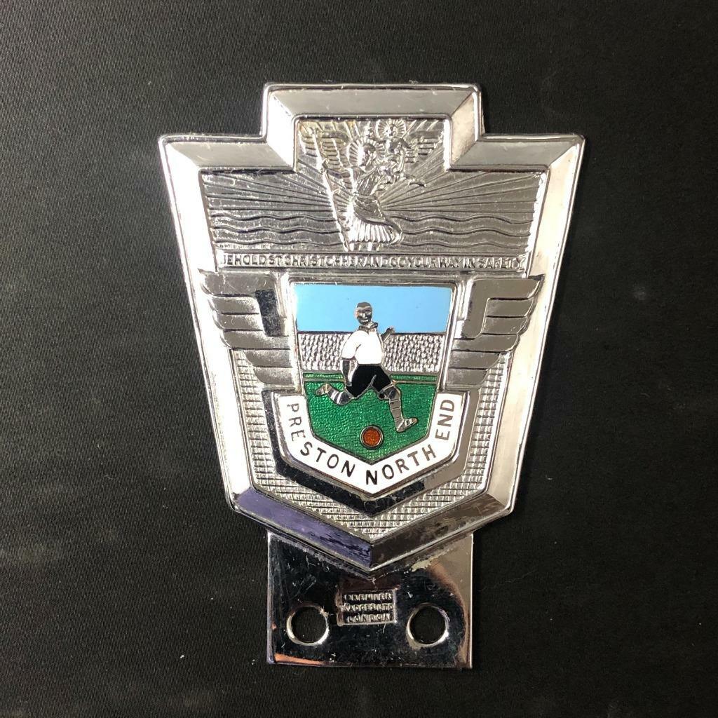 PRESTON NORTH END ST CHRISTOPHER FOOTBALL ENAMEL CAR CLUB BADGE EMBLEM ...