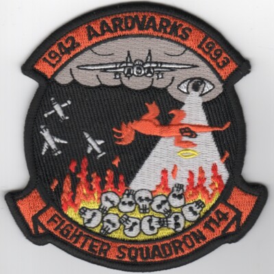 4" NAVY VF-114 DECOMM AARDVARKS F-14 TOMCAT NAS SKULLS EMBROIDERED ...