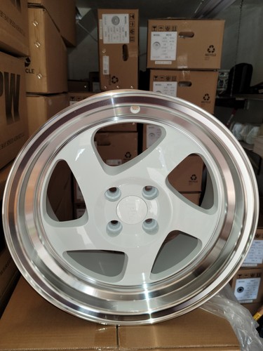 16 inch RIM DEEP DISH WHEELS RIMS 4 LUG 4X100 +25mm NEW White Center ...