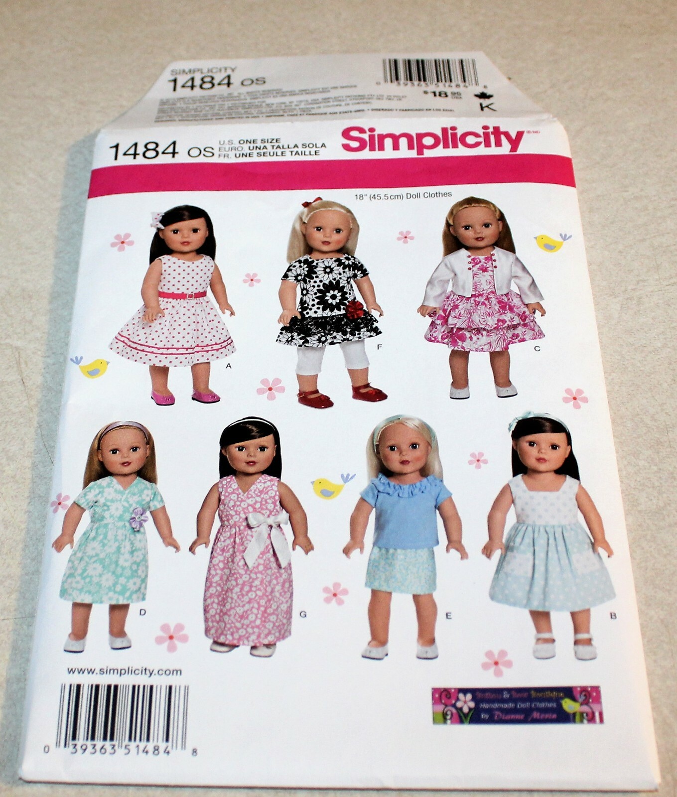 Simplicity: Pattern #1484 DOLL CLOTHES - 18" DOLLS - New - 7 Outfits ...