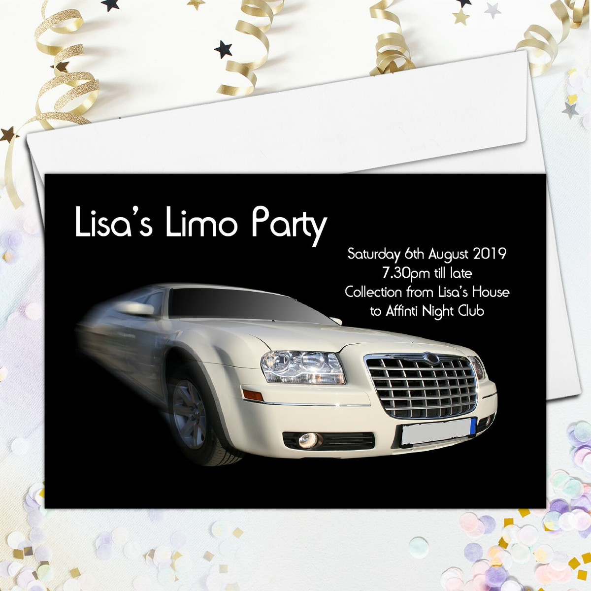 Limo Birthday Party Invitations