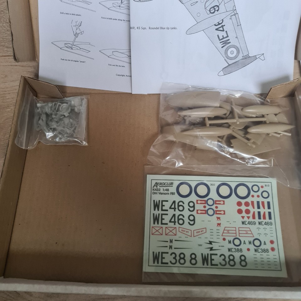 Rare Aeroclub 1/48 DH Venom FB1 Mixed Media Model Kit New Complete With ...