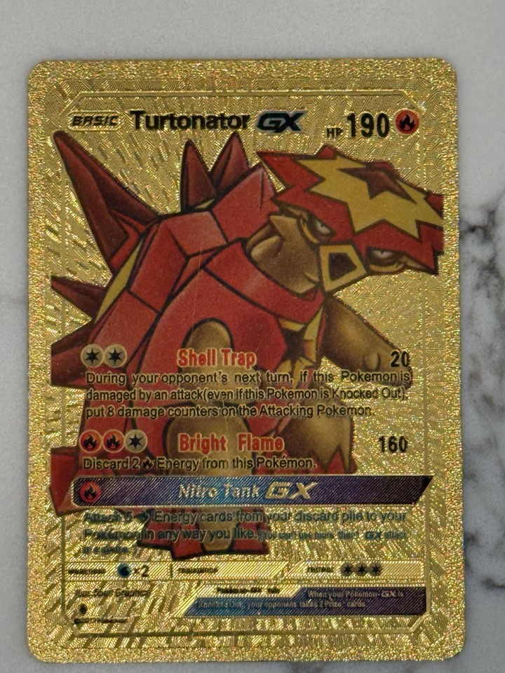 Turtonator GX - Gold Foil Pokemon Card 🔥Fan Art 🔥Card N/M | eBay
