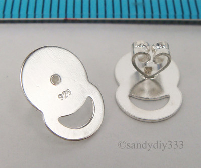 2x STERLING SILVER STUD POST EARRINGS BUTTERFLY CLUTCHES BACKS ...