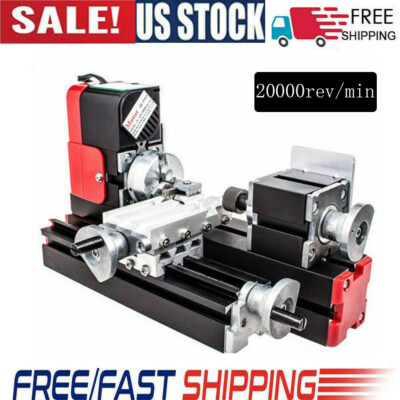 Mini Lathe Multifunction Metal Motorized Miniature Machine DIY Set ...