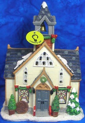 Celebrate It Tiny Treasures "Church" Bell & Stained Glass 519589 7x5x4 ...