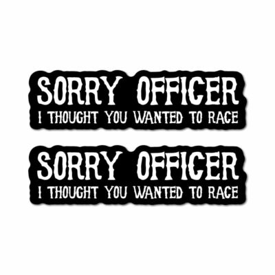2X Sorry Officer Sticker Decal Warning Funny Joke Tools Car Notice | eBay