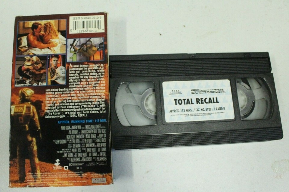 Total Recall VHS Tape Arnold Schwarzenegger Sharon Stone Sci Fi S2B | eBay