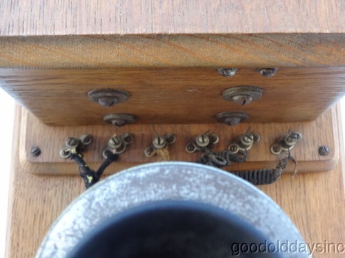 Vintage CHICAGO TELEPHONE SUPPLY CO. Oak Wood Double Box Wall Phone | eBay