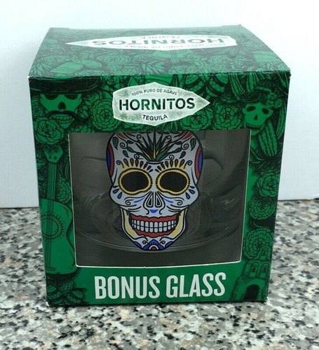 Hornitos Tequila Glass Colourful Skull Signature Design Collectible | eBay